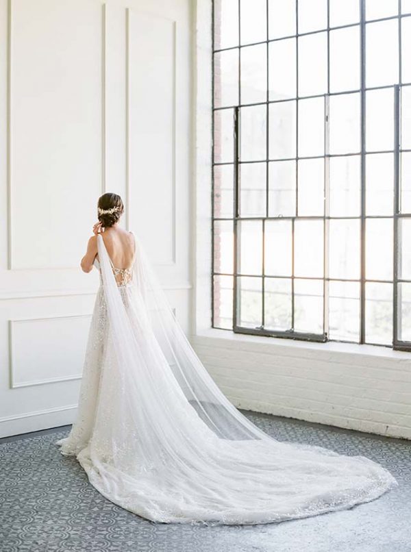 MORGAN | Draped Wedding Cape - All About Romance: Handmade Veils ...