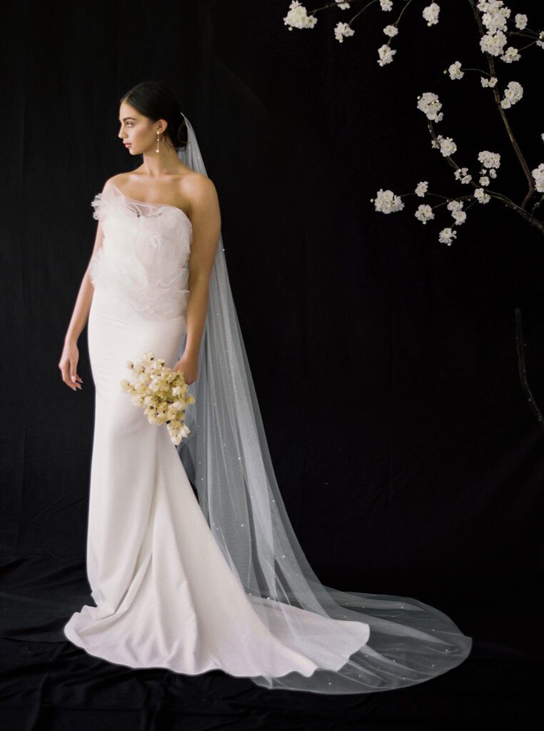 Anaïs | Sheer Wedding Veil with Pearls - All About Romance: Handmade ...