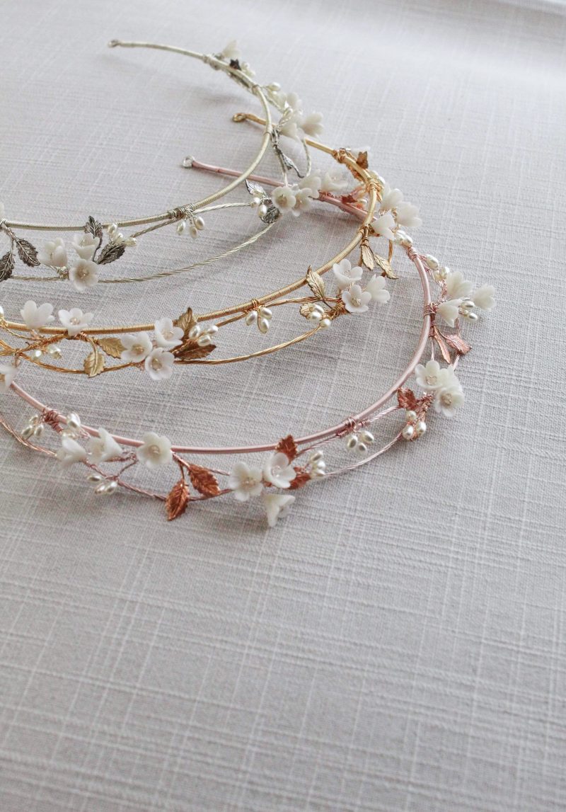 MYFANWY | Dainty Floral Crown - All About Romance: Handmade Veils ...