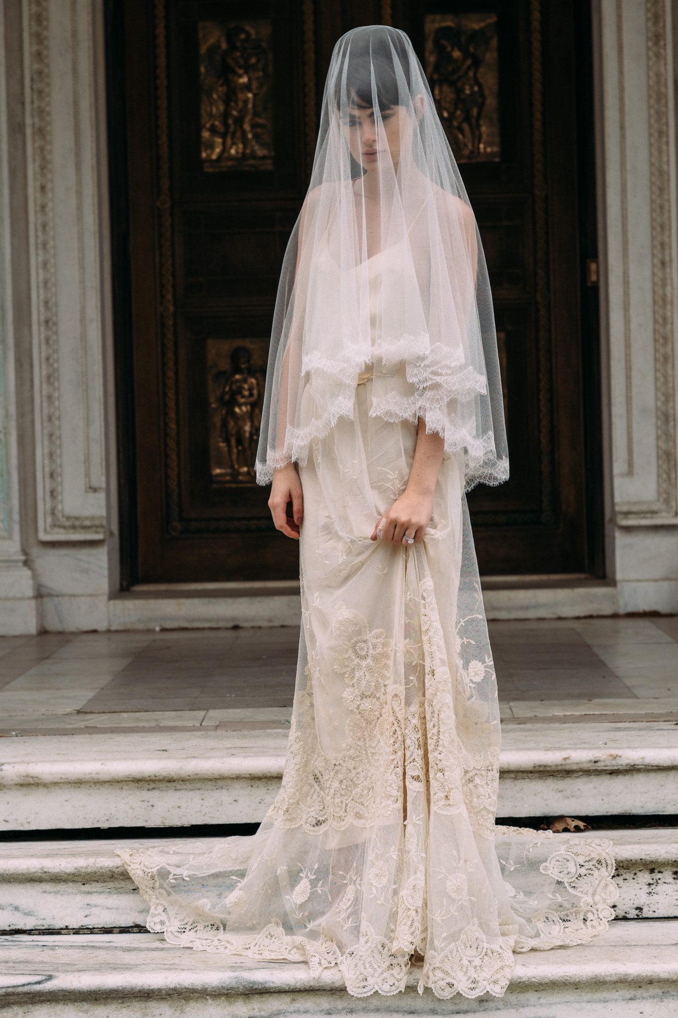 AGATHA | Lace Wedding Veil - All About Romance: Handmade Veils & Adornments